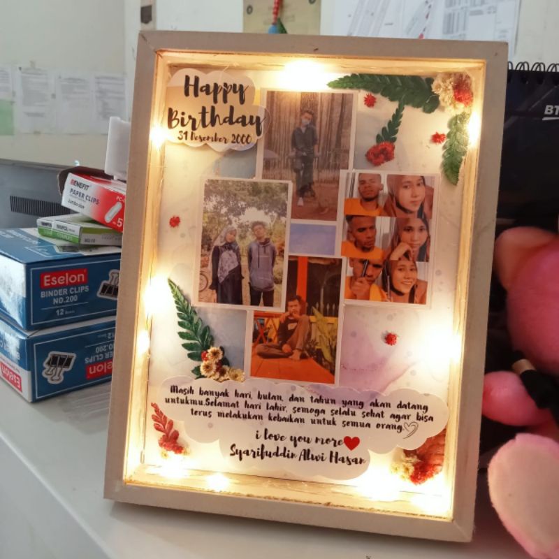 Jual Gift Box Akrilik Frame 3D Murah Custom Frame Kayu Custom 15x20 ...