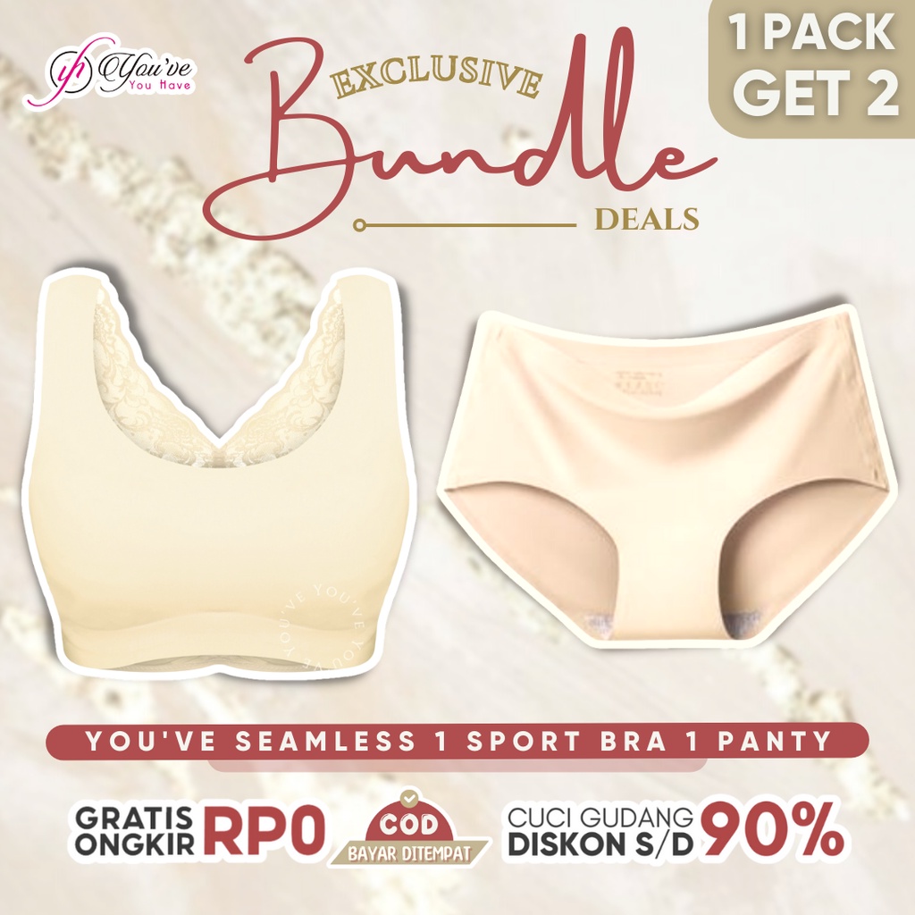 Jual YouHave EXCLUSIVE Paket Bundle Seamless Bra Panty Seamless Premium ...