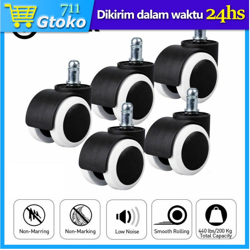 Jual 5Pcs/Set Roda Caster Kursi Kantor 2 Inch Roda Kastor Kursi Rak ...