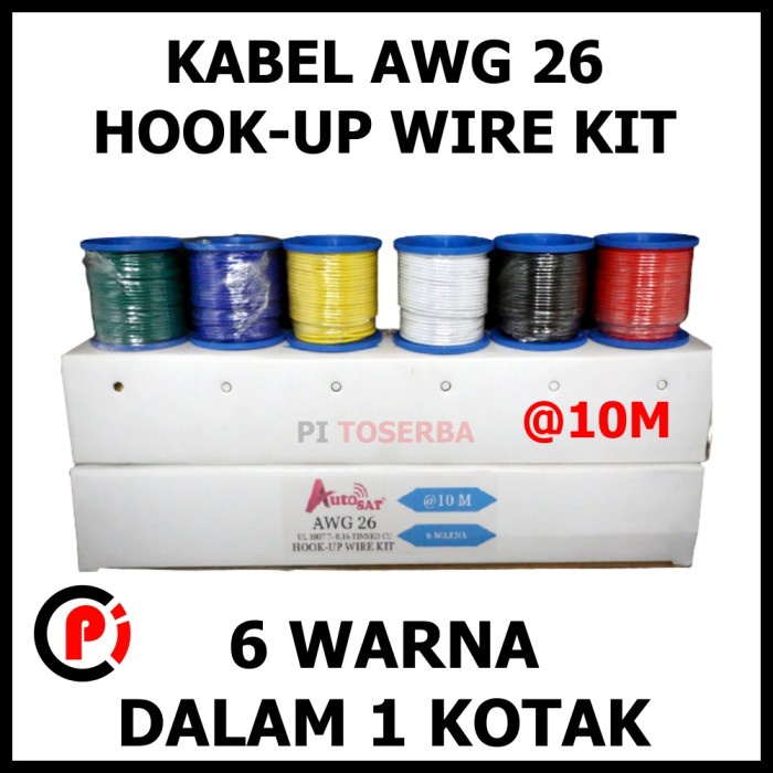 Jual Kabel Tinned CU Copper Hook Up Wire Kit AWG 26 Isi 6 Warna @ 10 ...