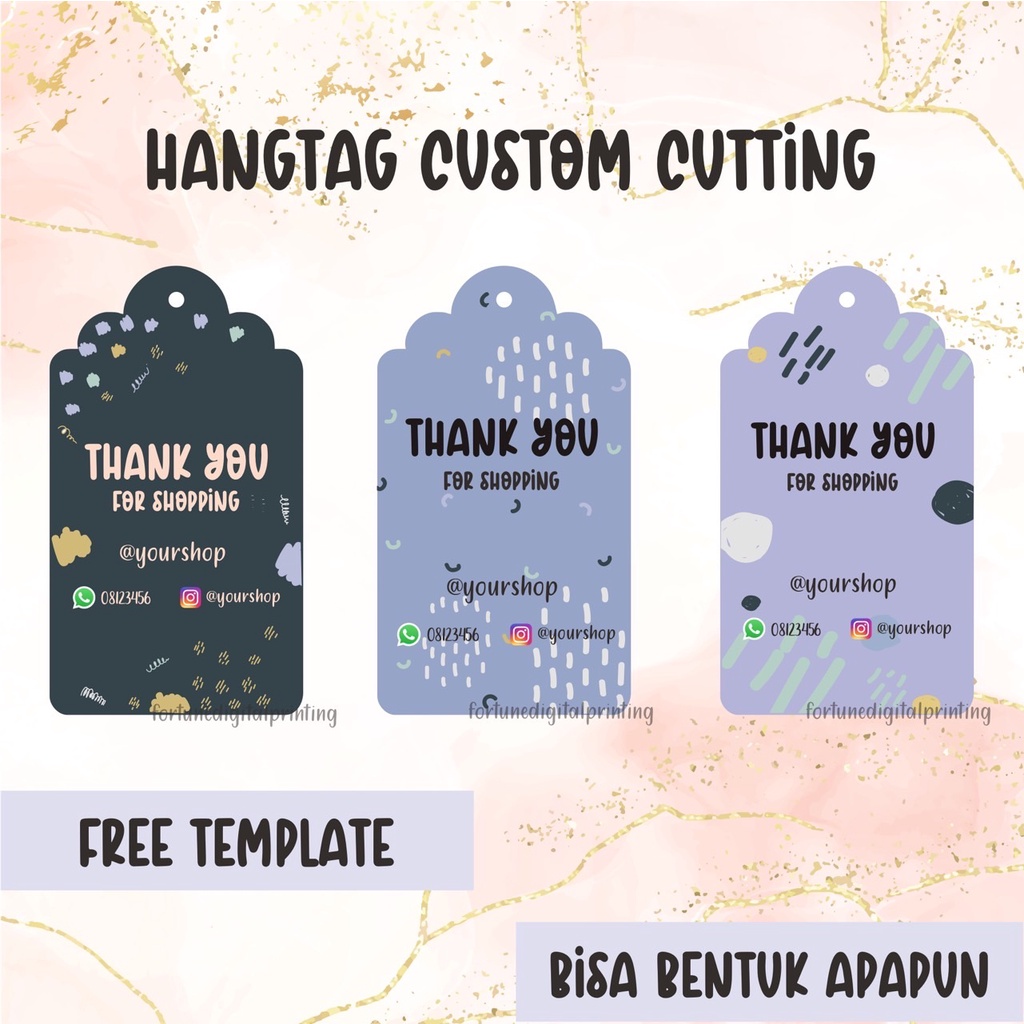Jual HANG TAG Custom CUTTING BENTUK APAPUN / Hangtag Baju Makanan ...