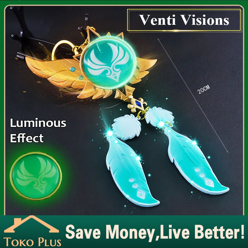 Jual Genshin Impact Keychains Glow In The Dark Inazuma Vision Keychains ...