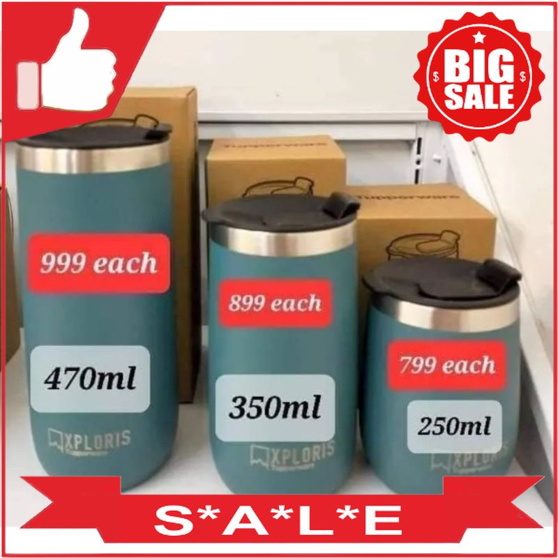 Jual Tupperware Xploris Tumbler Thermos 230ml dan 350ml Stainless steel ...