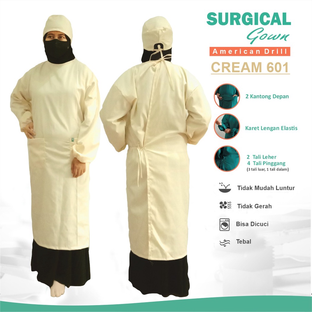 Jual APD Gown Medis American Drill Hazmat Gown APD Surgical Baju APD ...