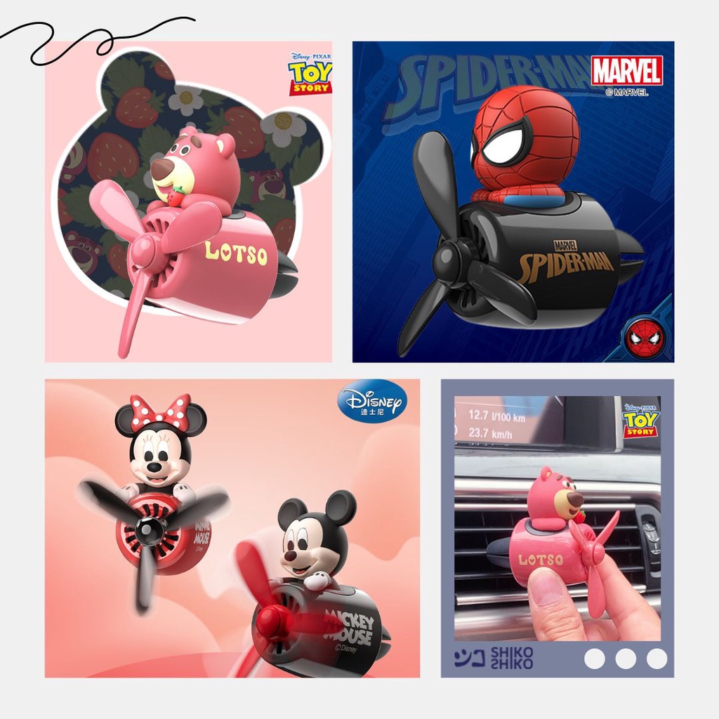 Jual PWGcar Car Fragrance Lotso Mickey Minnie Mouse Spider Man Doraemon ...