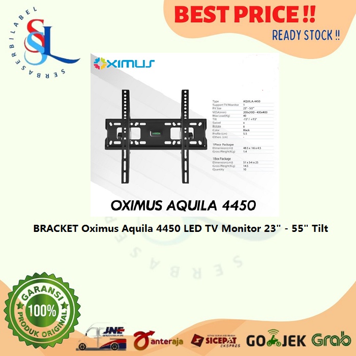 Jual BRACKET Oximus Aquila 4450 LED TV Monitor 23" - 55" Tilt | Shopee ...