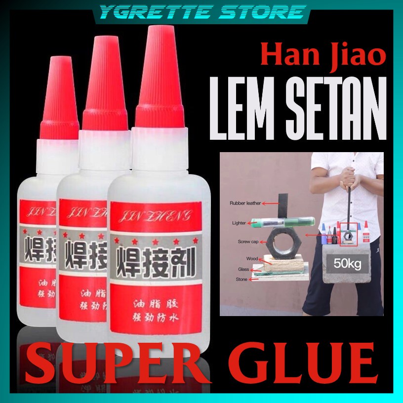 Jual YGRETTE - HANJIAO Lem SETAN LEM KOREAN Power Glue Universal Welding Glue Plastic Wood Metal ...