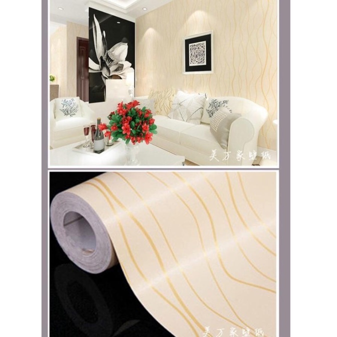Jual Wallpaper Sticker Dinding Wave Kuning 45cm x 10m | Shopee Indonesia