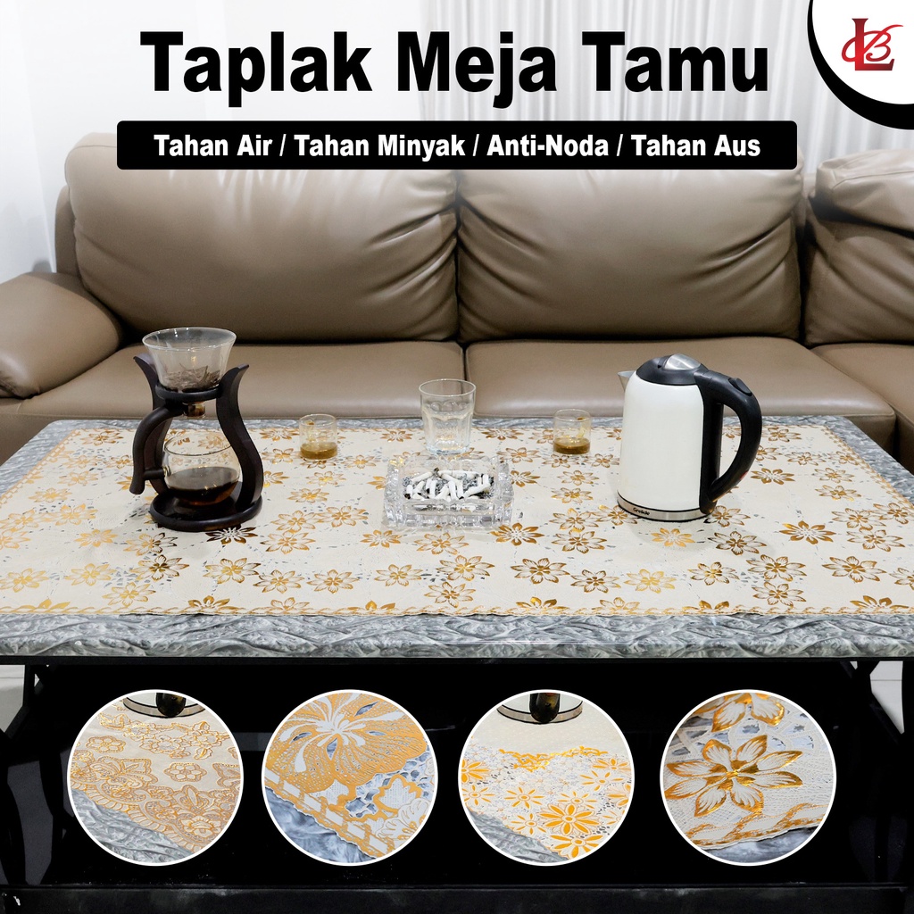 Jual Taplak Meja Ruang Tamu Ukuran 120cm x 60cm Alas Meja Gold Tahan ...