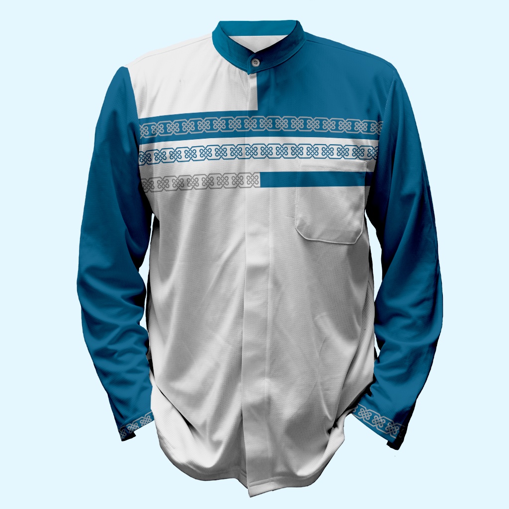 Jual Baju Muslim Koko Jersey New Pattern Mix Colour Art 02 Full ...