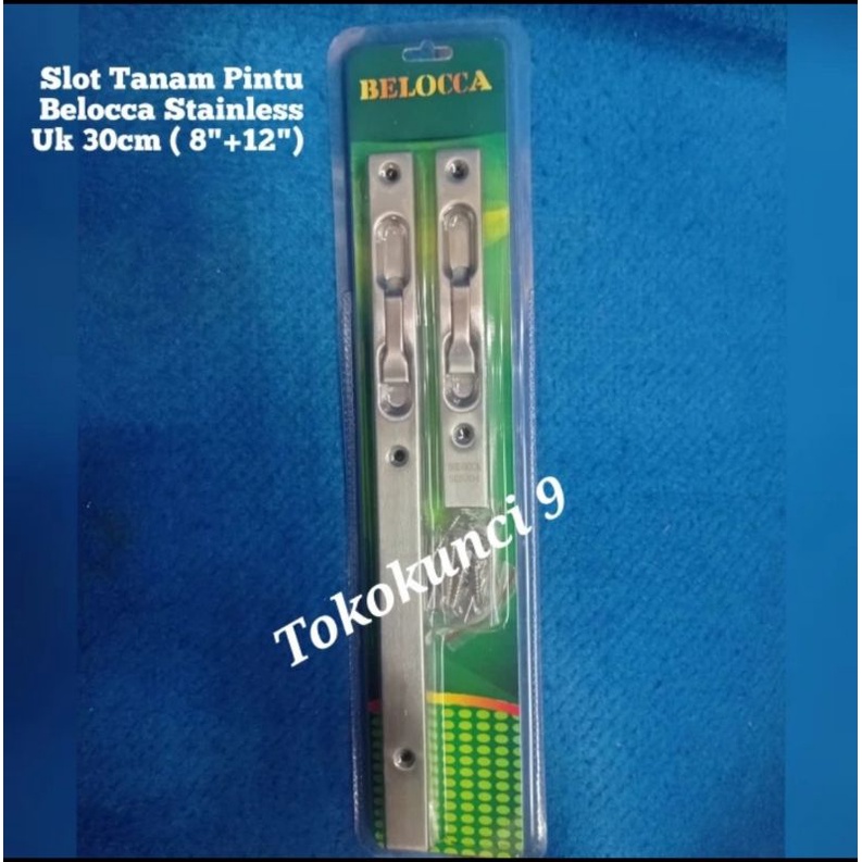 Jual Grendel Tanam Belocca 30cm Slot Tanam Pintu Double Stainless 8"+12 ...