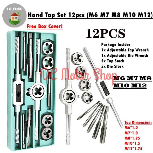 Jual Hand Tap Set Adjustable Hand Tab Dies Set 12Pcs Alat Snai dan Tap ...