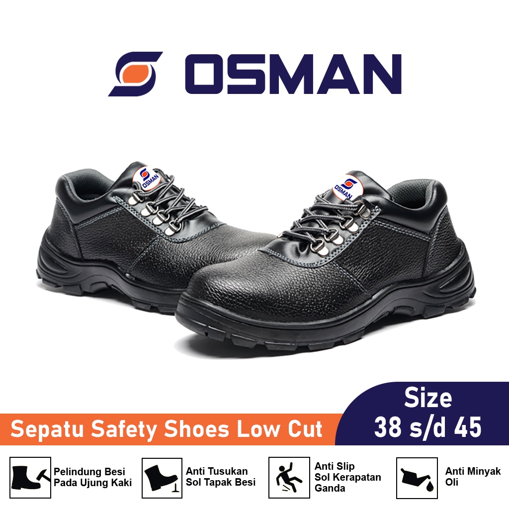 Jual OSMAN Sepatu Safety Shoes Low Cut Sepatu Safety Ujung Besi Tipe OS ...