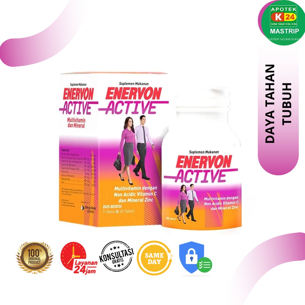 Jual Enervon Active Tablet Botol / Multivitamin Mineral Daya Tahan ...