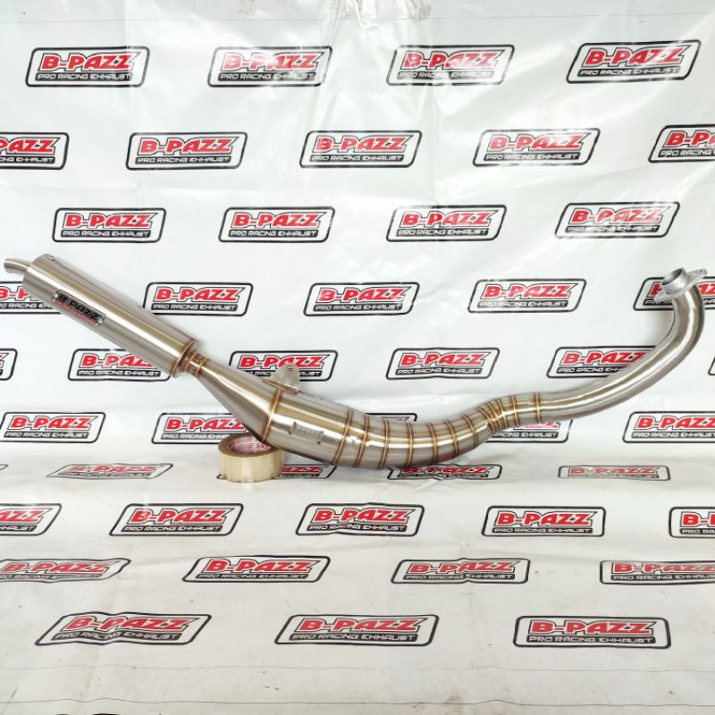 Jual Knalpot B-PAZZ RXZ / RZR Standar Racing Full Stainless / Galvanis Cat Hitam Silencer ...