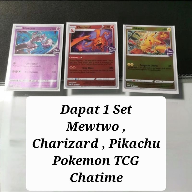 Jual Pokemon Card Kartu TCG Chatime Cha Time Mewtwo Pikachu Charizard 1 ...