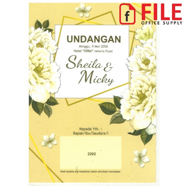 Jual Blangko Undangan Pernikahan Kosong Murah - ERBA 2202 | Shopee ...