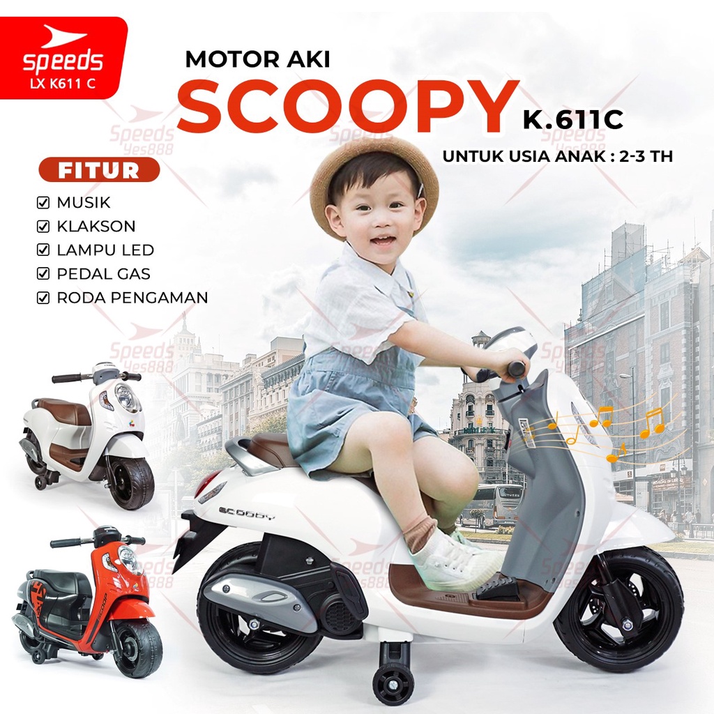 Jual Mainan Anak Motor Aki Scoopy PMB Original Motor-motoran Anak ...