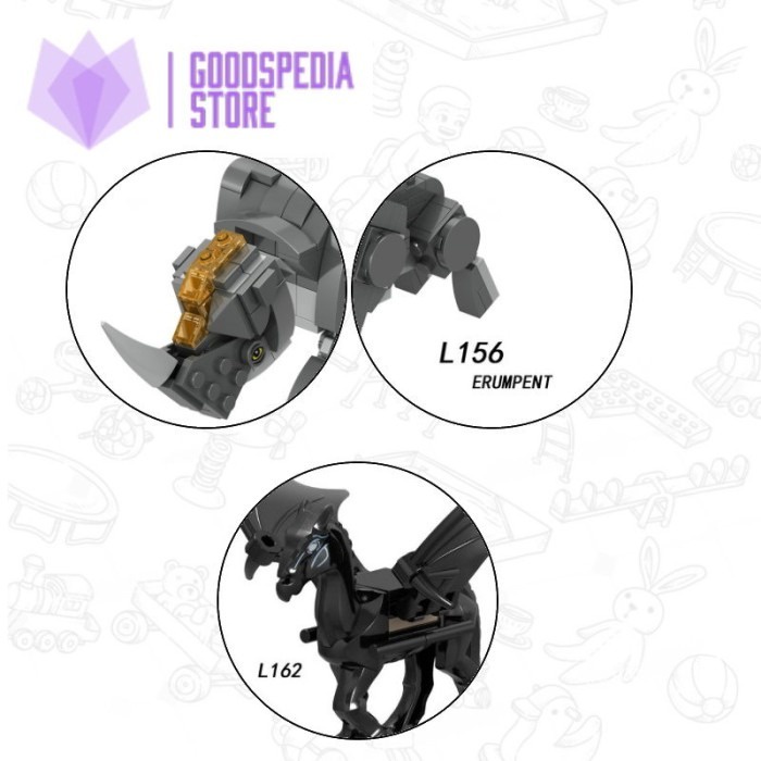 Jual Buildable Figure L156 L162 Erumpent Fantastic Beast Thestral Harry ...