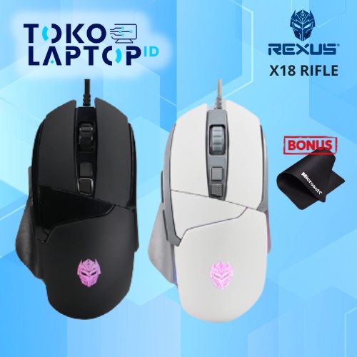 Jual Rexus X18 / X-18 Rifle Ergonomic Gaming Wired Mouse RGB | Shopee ...