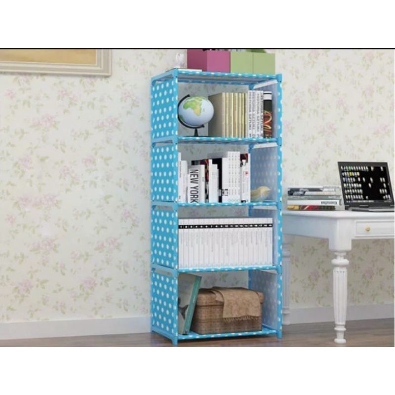 Jual Rak buku portabel minimalis anak plastik serbaguna 5 susun 4 ruang ...