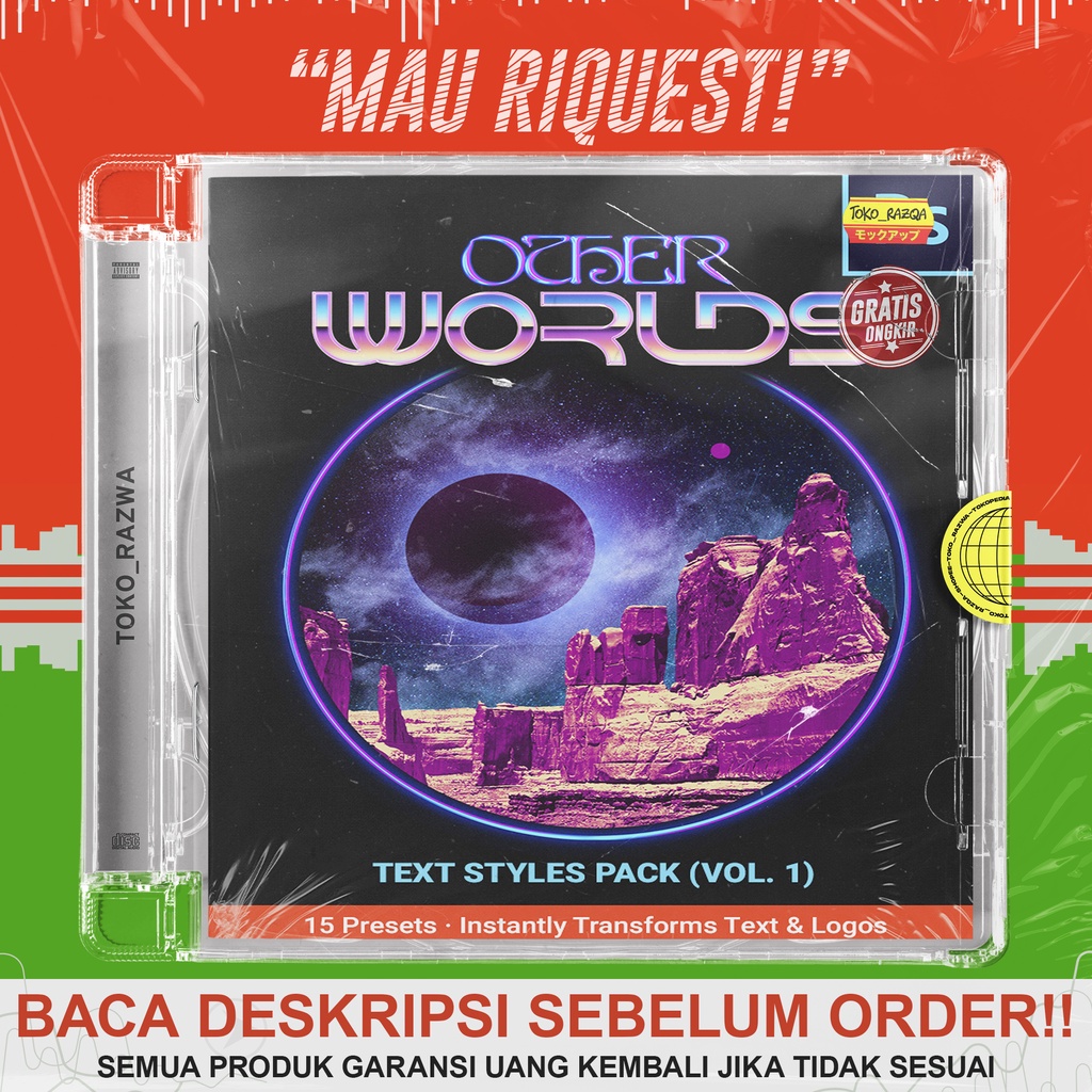 Jual Photoshop Styles - FULLERMOE - Otherworlds Text Styles Pack (Vol ...