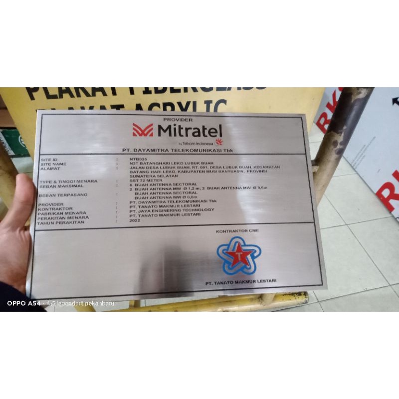 Jual Plat Stainless Mitratel - Ukuran 30x20cm - Custom | Shopee Indonesia