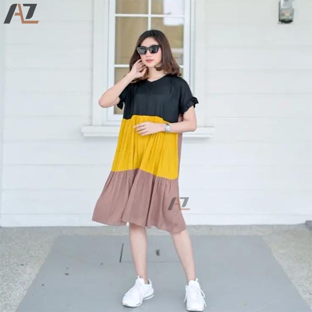 Jual Baju Daster Jumbo Remaja Kekinian Kombinasi Warna Polos Modern ...