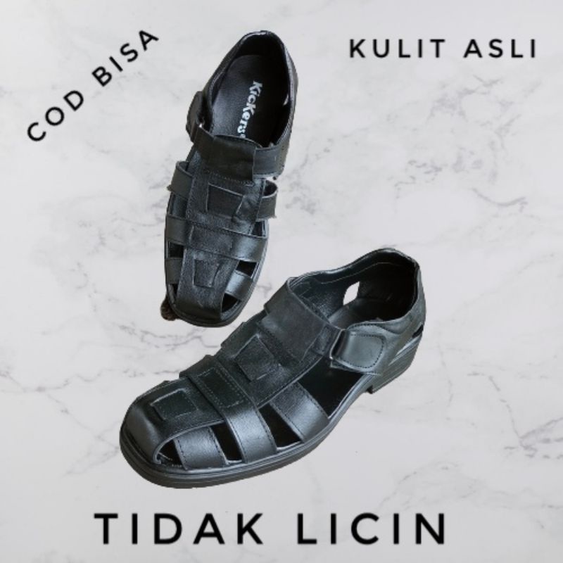 Jual sepatu sandal kulit pria/sepatu pakalolo/sepatu bustong/sandal ...