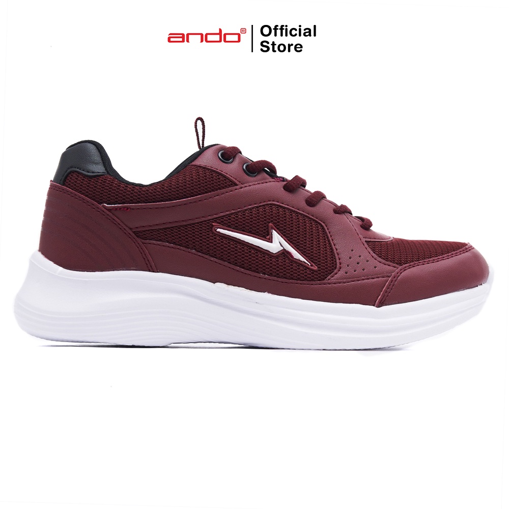 Jual Ando Official Sepatu Sneakers Ares Pria Dewasa - Maroon/Putih ...