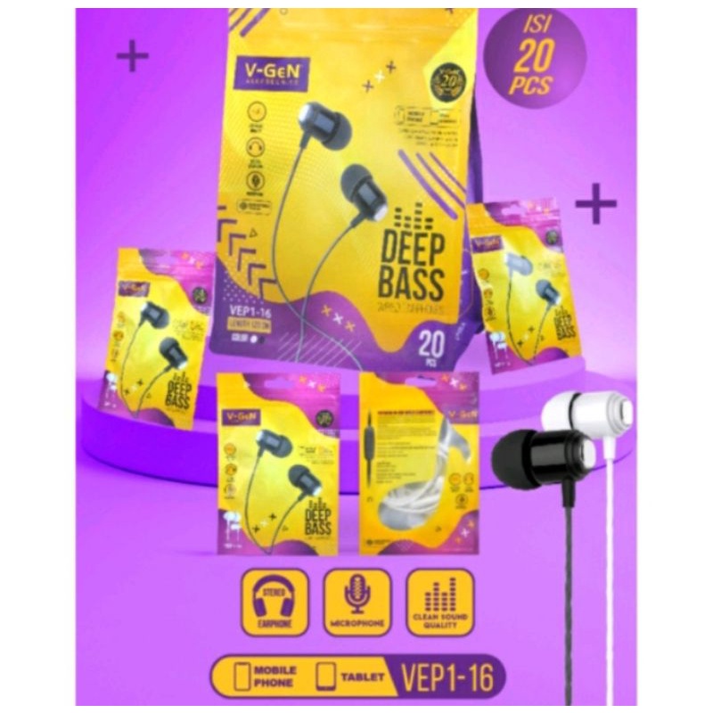 Jual Earphone VGEN VEP1-16 ORIGINAL HiFi Sound Quality | Shopee Indonesia