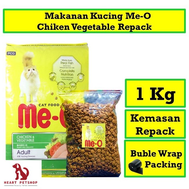 Jual Makanan Kucing Me-O Meo Chicken & Vegetable 1Kg Meo | Shopee Indonesia