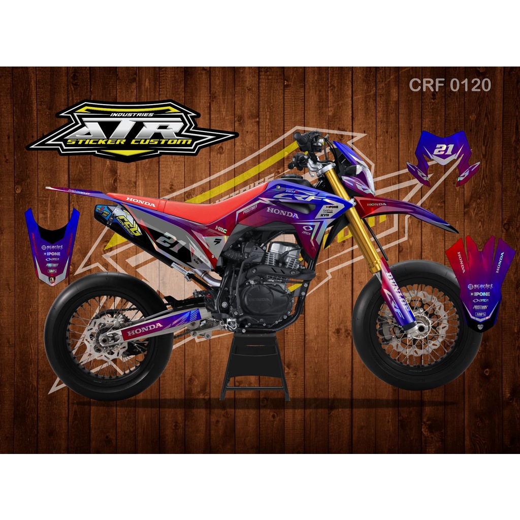 Jual Decal Sticker Motor Cross CRF 150L Fullbody - Dekal Stiker CRF 150 L Desain Trail Supermoto ...