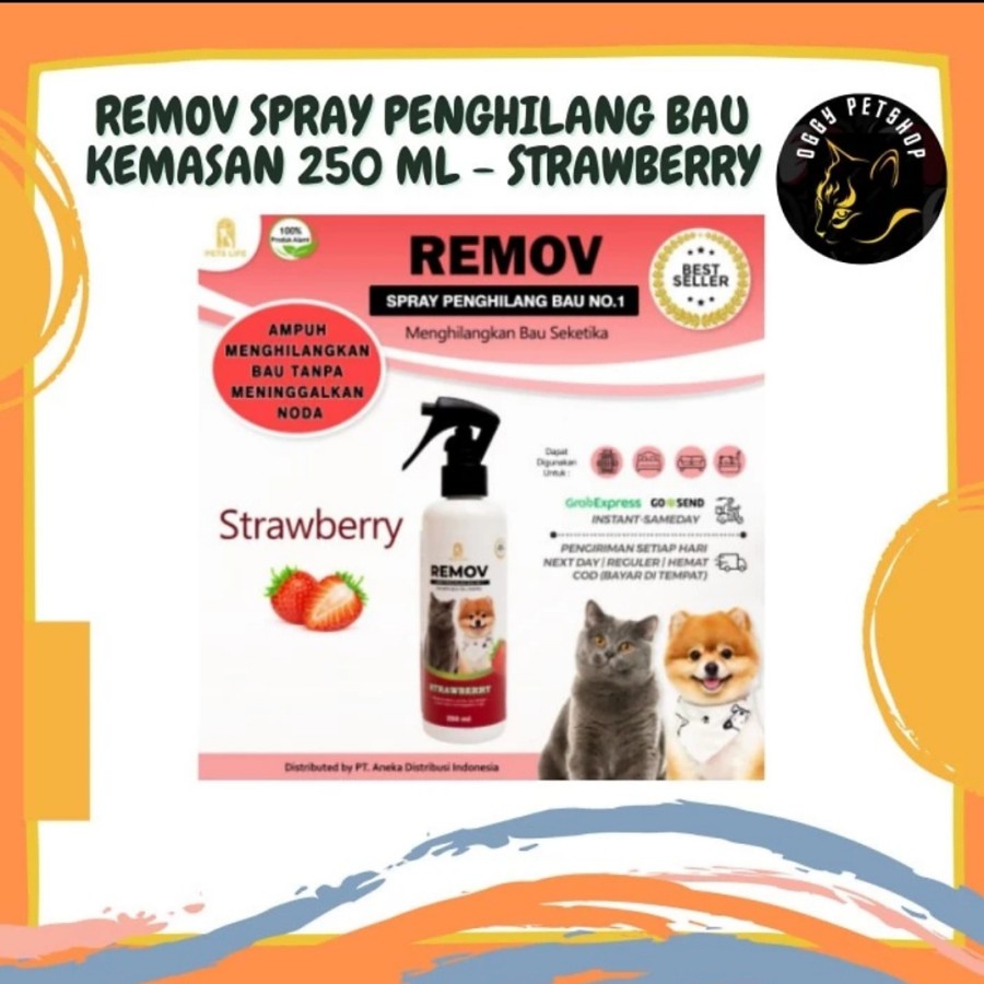 Jual REMOV@ Spray penghilang bau kandang kucing dan anjing 250g ...