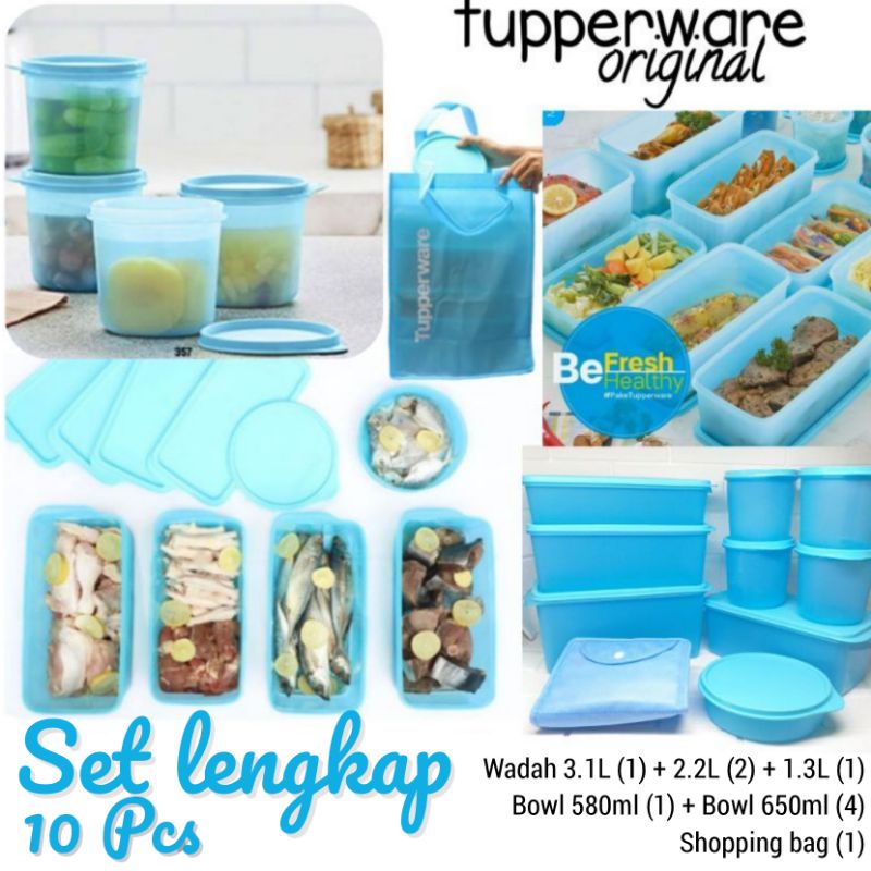 Jual Tupperware Original Wadah Set Menyimpan Ikan Daging Ayam Seafood ...