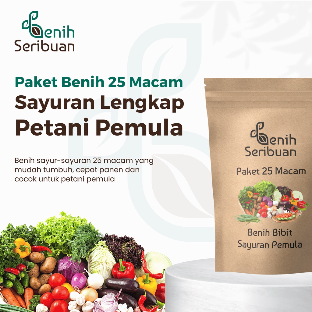Jual Benih Seribuan - Paket Lengkap 25 Macam Bibit Sayur Sayuran Pemula ...