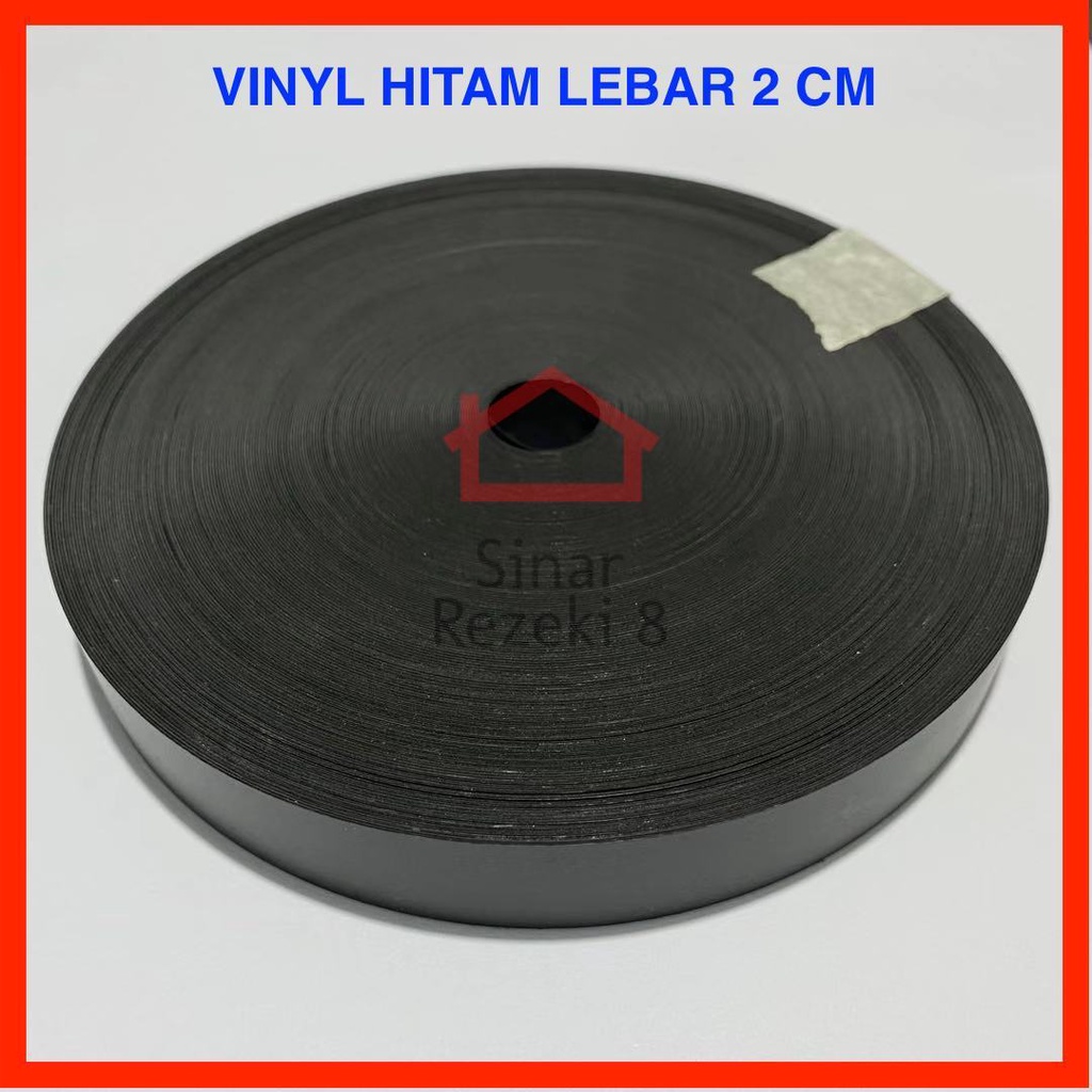 Jual GROSIR 20 mm Edging HITAM 200 METER / Vinil Vynil Dof Dop PVC ...