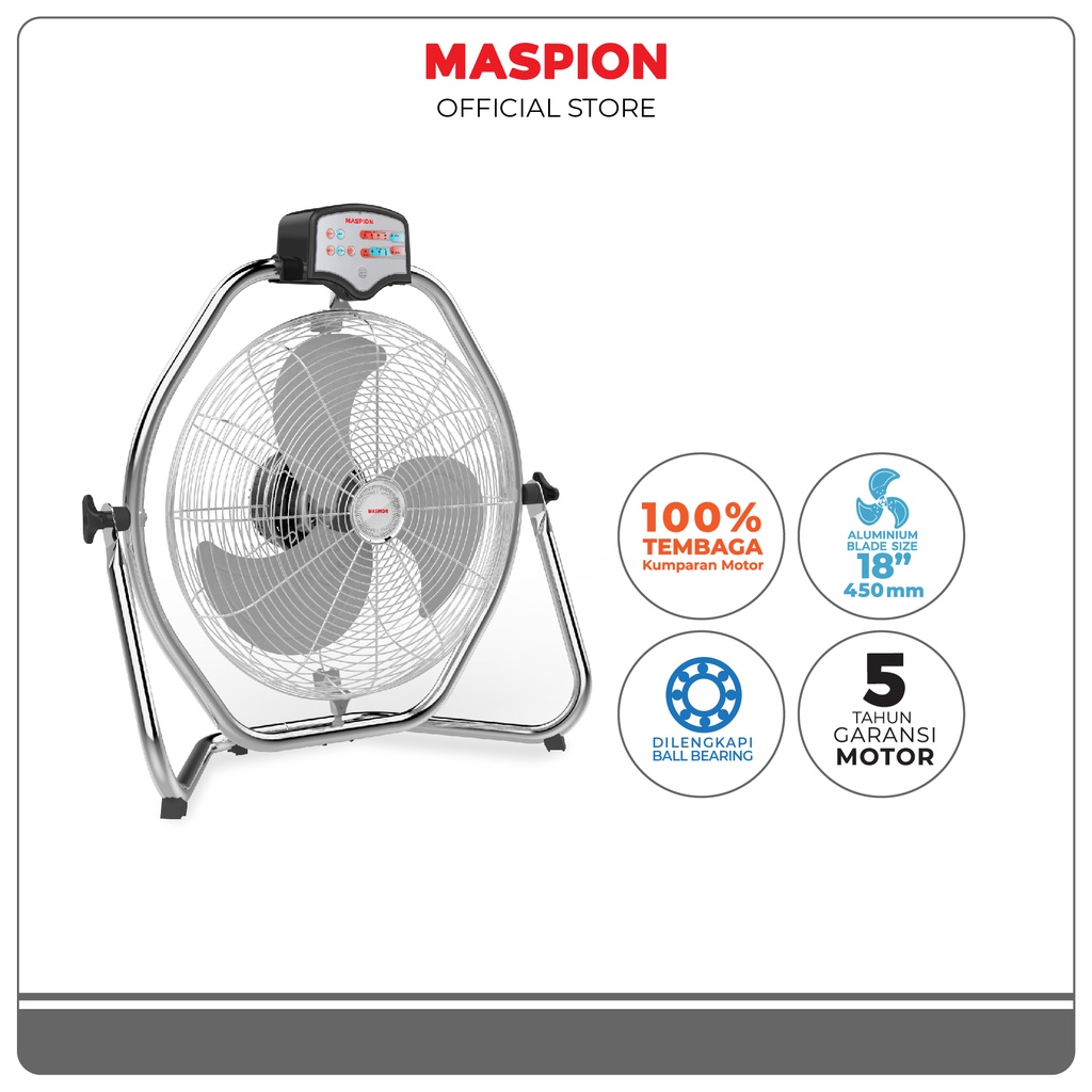 Jual Maspion Industrial Power Fan Kipas Angin 18 Inch PW-1807 RC ...