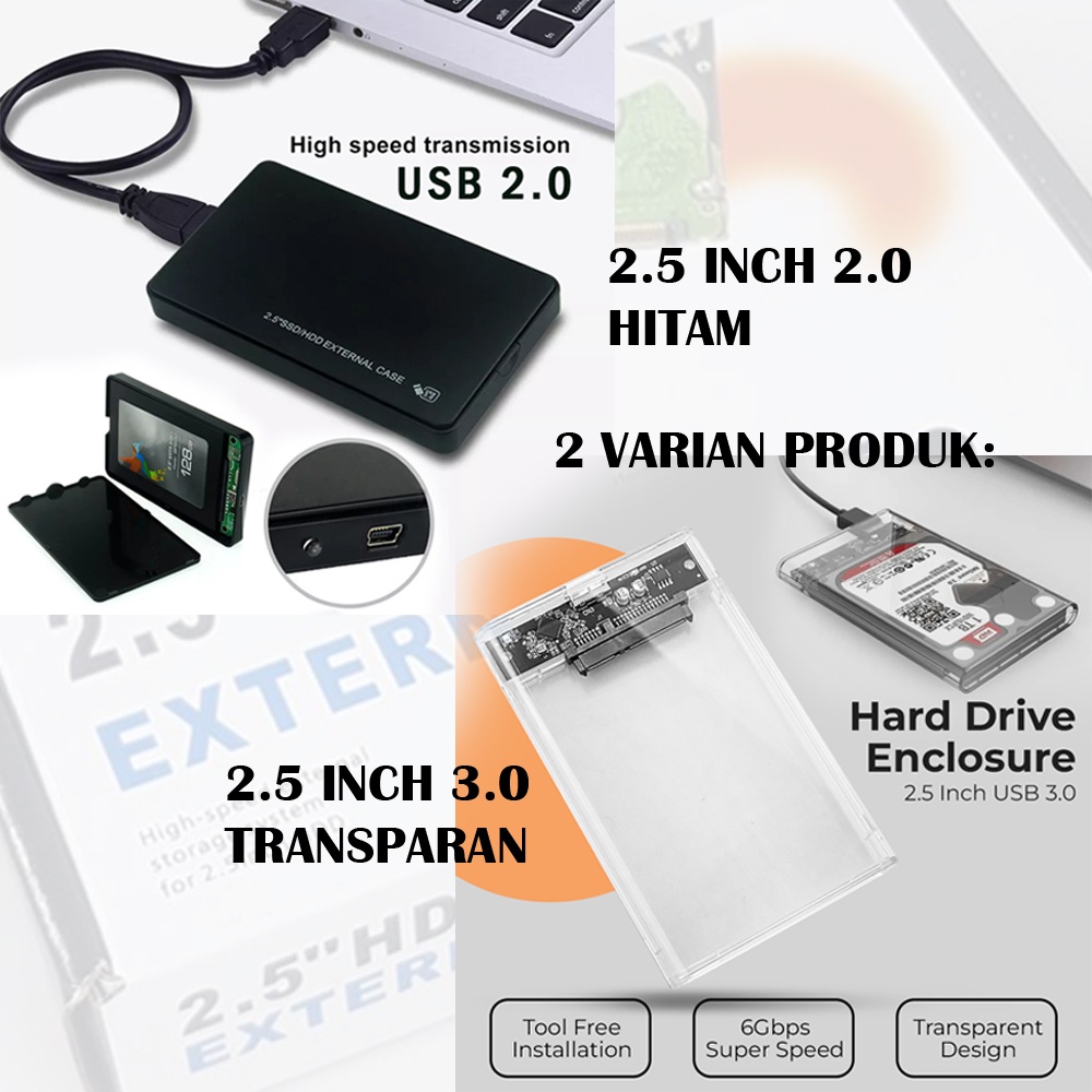 Jual Casing Harddisk 2.5 HDD SATA Ke USB 2.0 Untuk Penyimpanan Eksternal | Shopee Indonesia