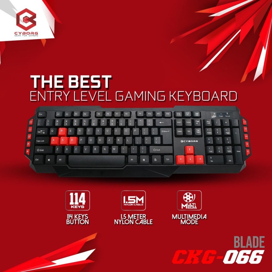 Jual Cyborg Keyboard USB Gaming Multimedia CKG-066 BLADE | Shopee Indonesia