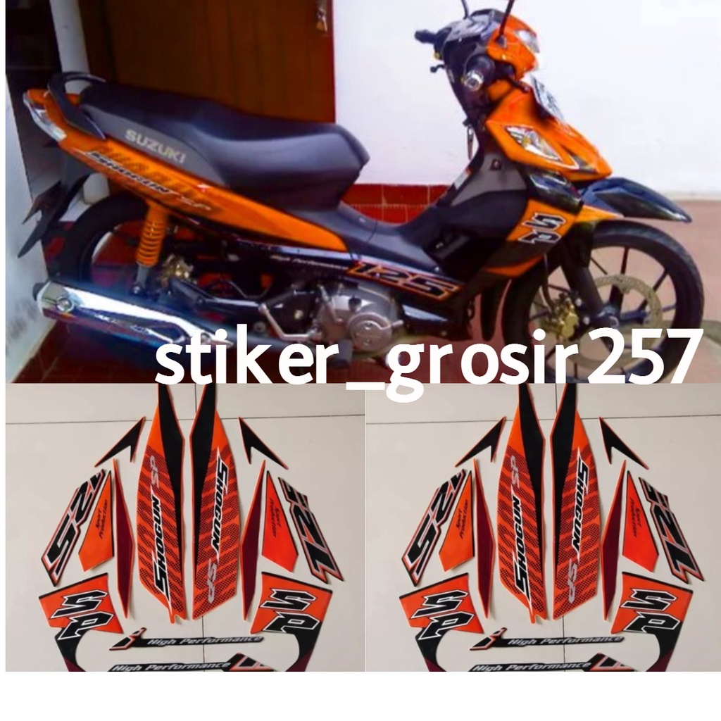 Jual STIKER STRIPING LIS BODY SHOGUN SP 125 2008 2009 OREN HITAM ...