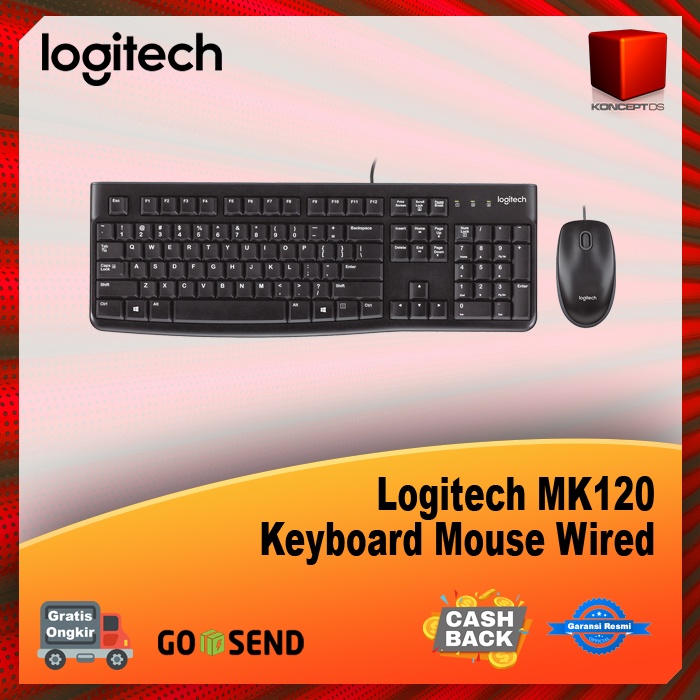 Jual Logitech MK120 Keyboard Mouse Wired | Shopee Indonesia