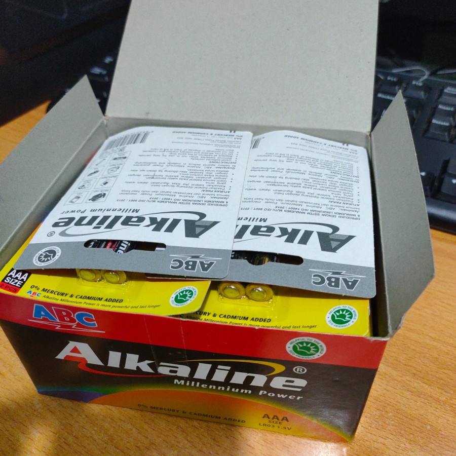 Jual Baterai Alkaline ABC (AAA/A3) 1 box isi 24 pad = 48 baterai ...
