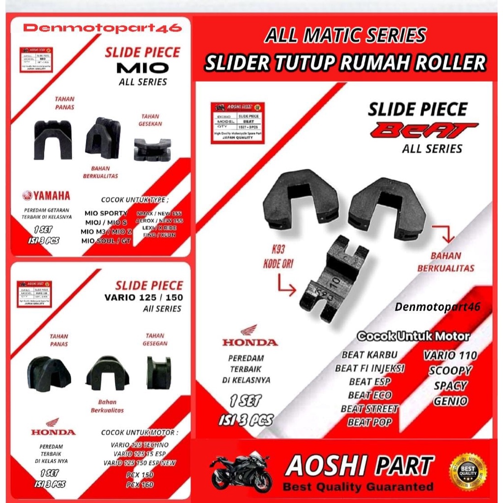 Jual Slider Slide Piece Set Karet Tutup Rumah Roller [ AOSHI ] Honda ...
