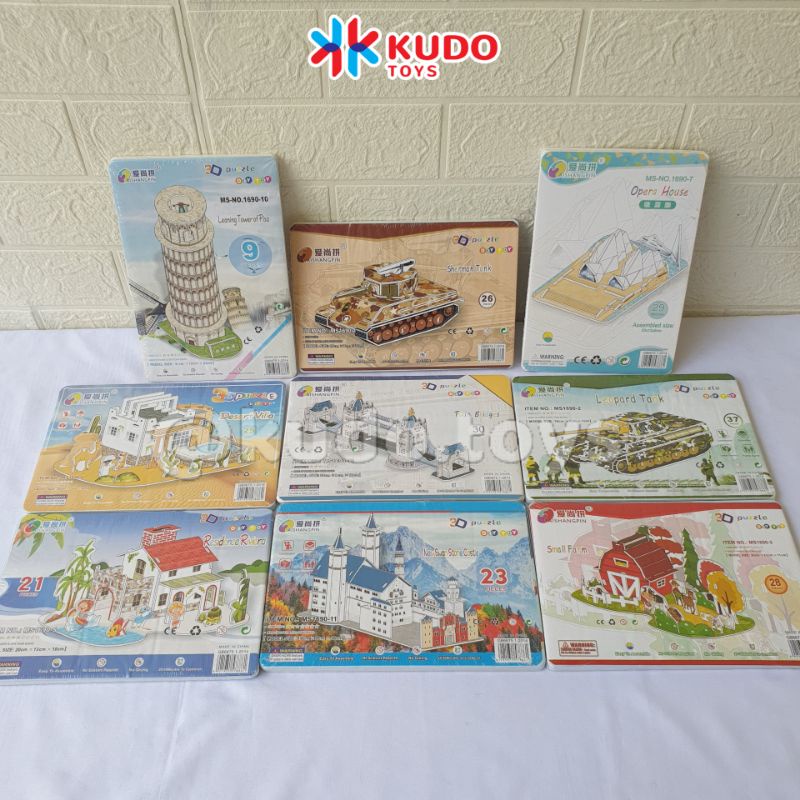 Jual Mainan Jadul Miniatur Bangunan Transportasi Bahan Gabus Spons ...