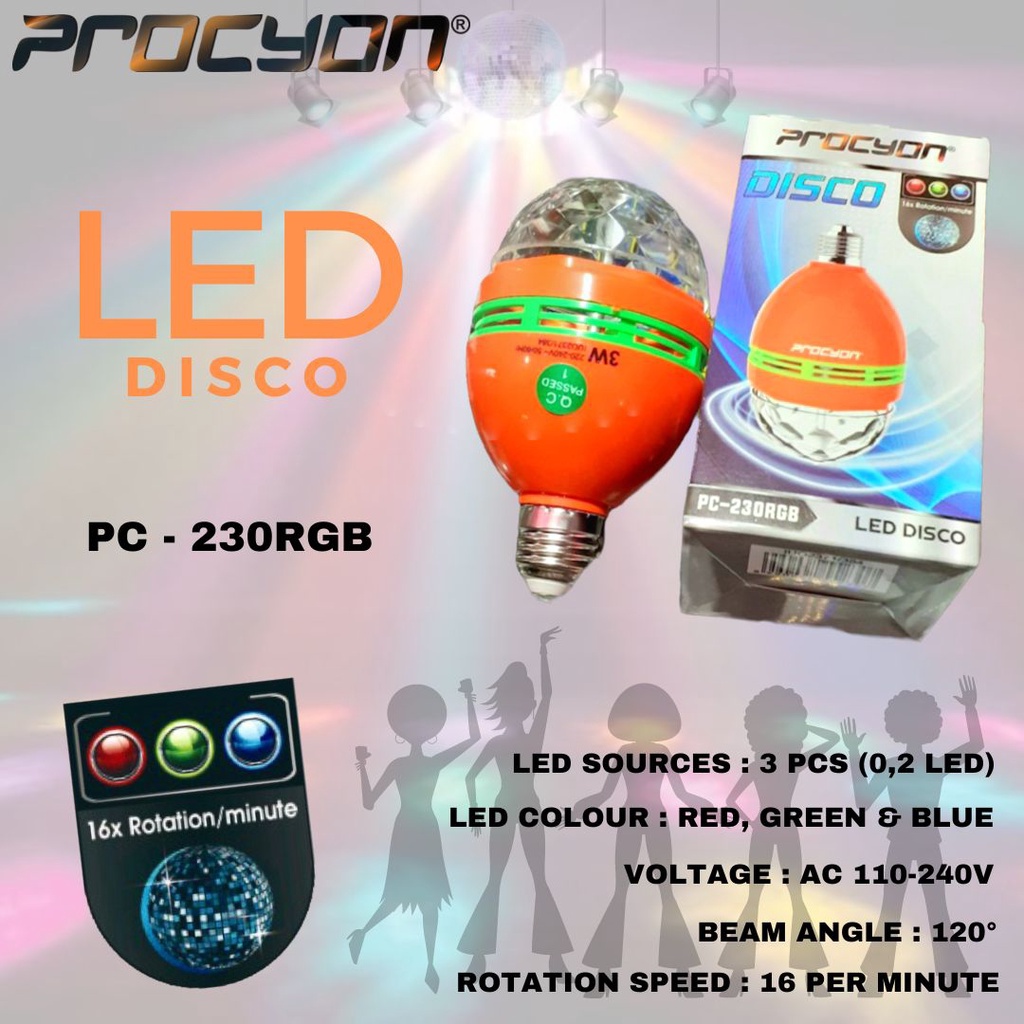 Jual Lampu LED Disco Procyon / Lampu Disko Putar Warna-Warni / Lampu ...