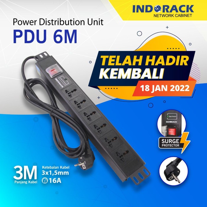 Jual PDU6M - Power Distribution Unit 6 Outlet Multi Socket 19 ...