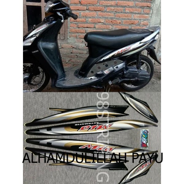 Jual STIKER STRIPING MIO HITAM PUTIH TAHUN 2007 LIS STANDAR ORI YAMAHA ...