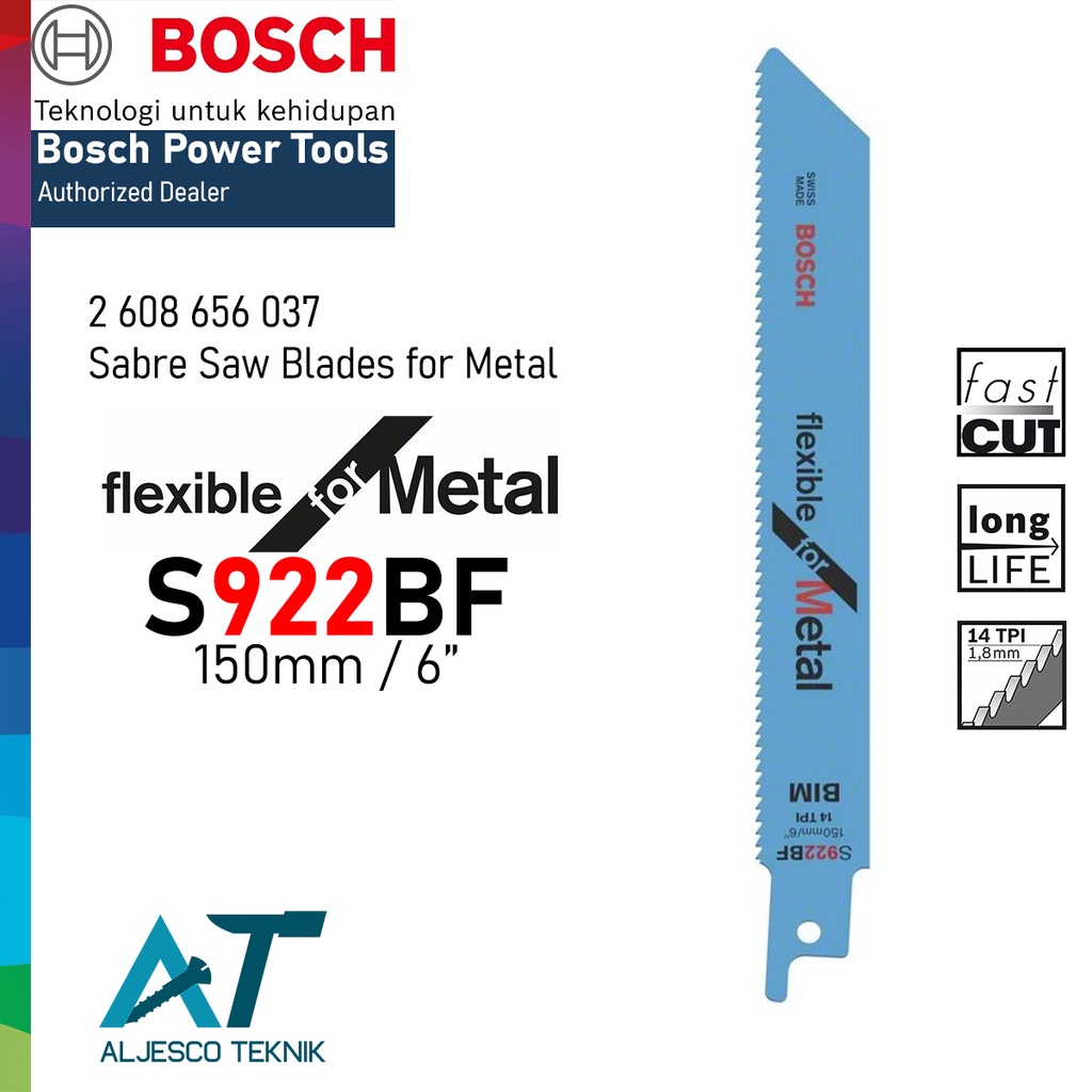 Jual BOSCH S922BF GERGAJI SABRE METAL RECIPROCATING SAW - FLEXIBLE FOR ...