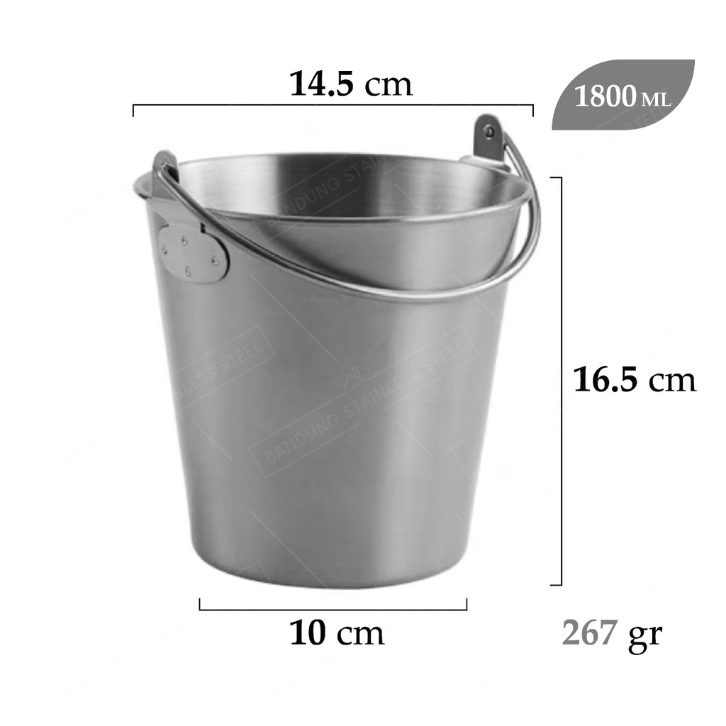 Jual SUS304 Ice Bucket Stainless Steel 0.7L 1L Warna Wadah Ember Es ...